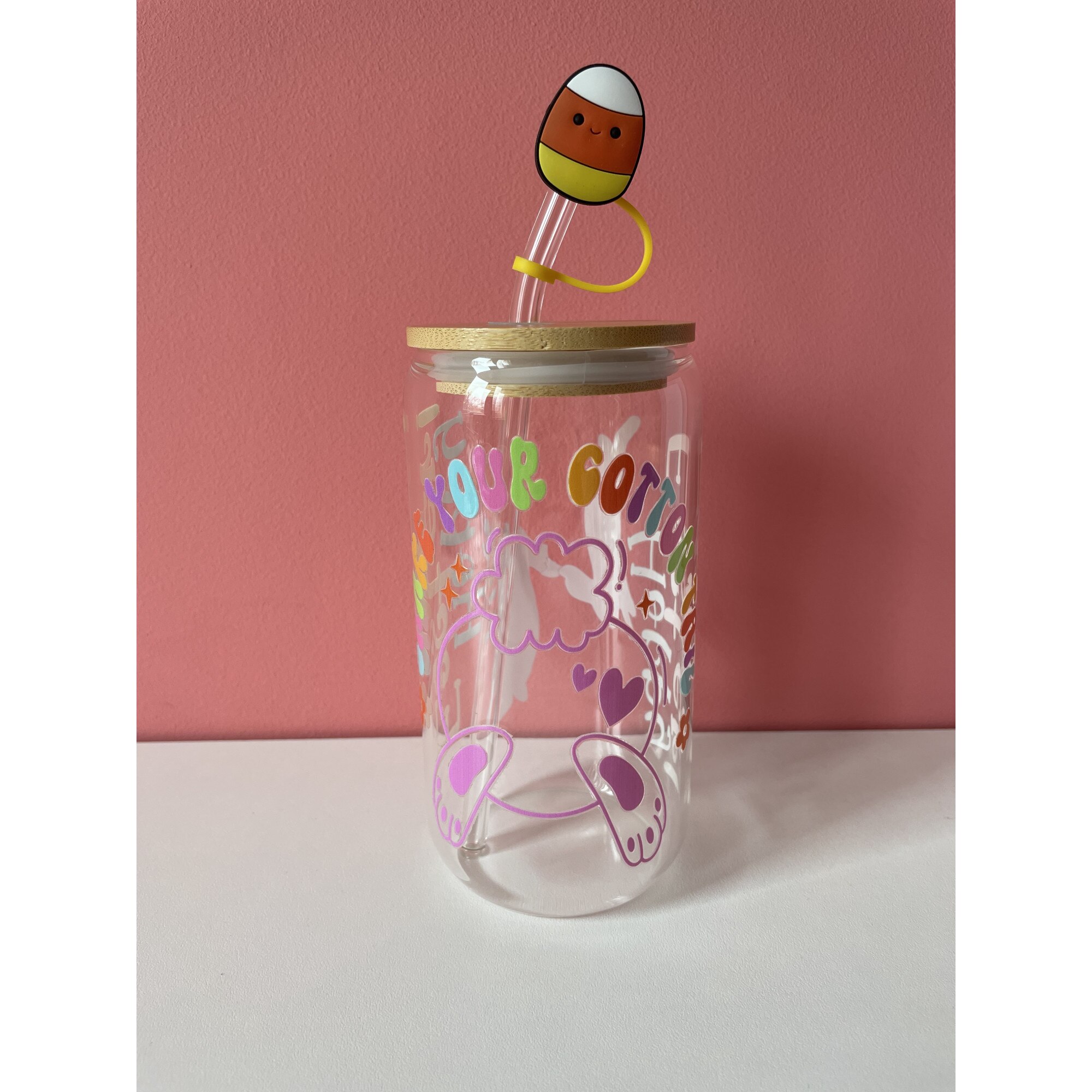 Sticker cu tematica de Paste UV DTF pentru Pahare de Sticla cu Capac de ...