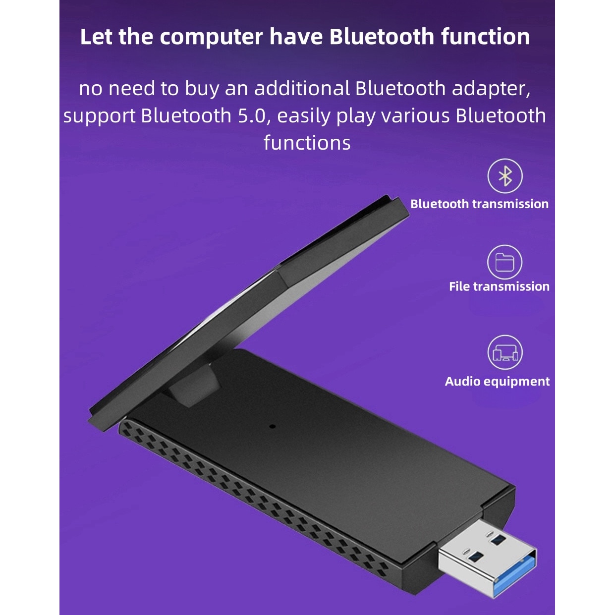 Adaptor Wireless, WIFI 1300Mbps+Bluetooth 5.0, Interfata USB3.0, dual ...