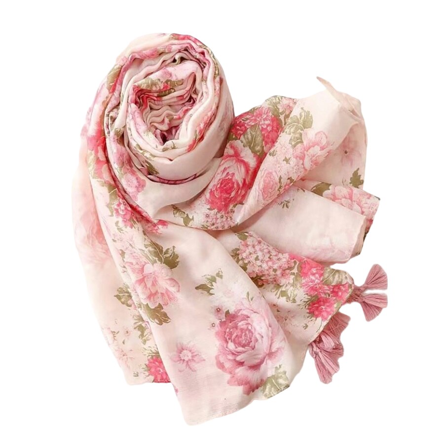 Esarfa subtire, model vintage cu ciucuri, potrivita pentru sezonul cald ...