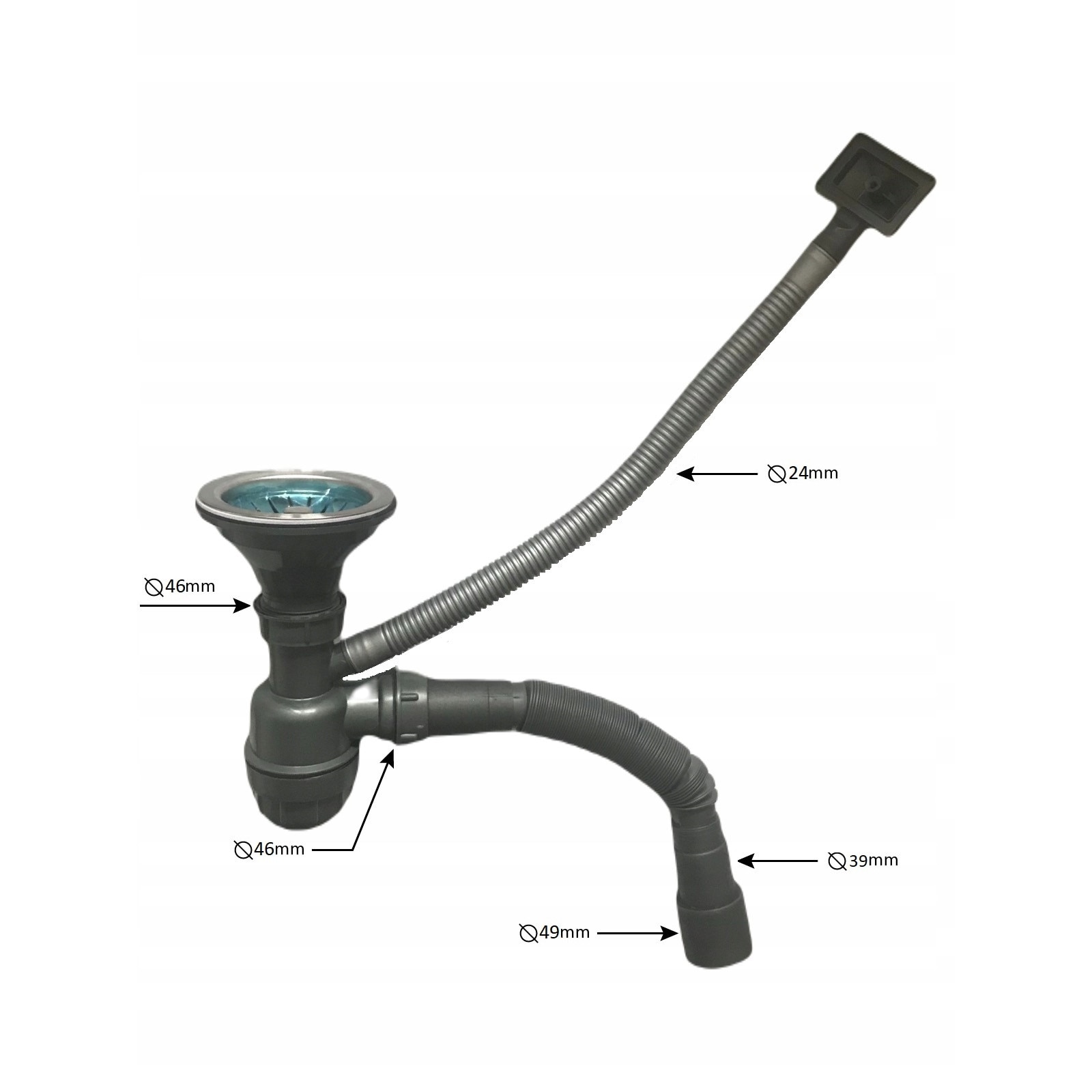 Chiuveta sifon cu un compartiment cu preaplin de 90 mm cu filtru - eMAG.ro