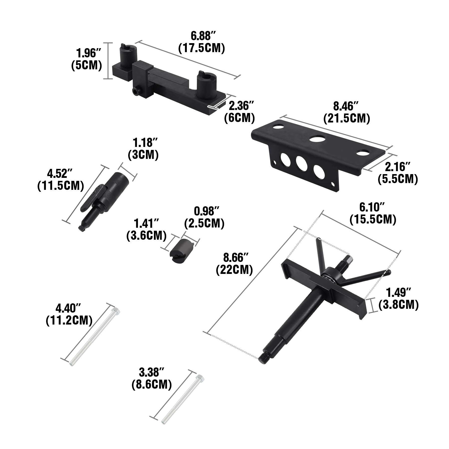 Set scule aliniere motor, compatibil Volvo, otel carbon, negru/rosu, 11 ...