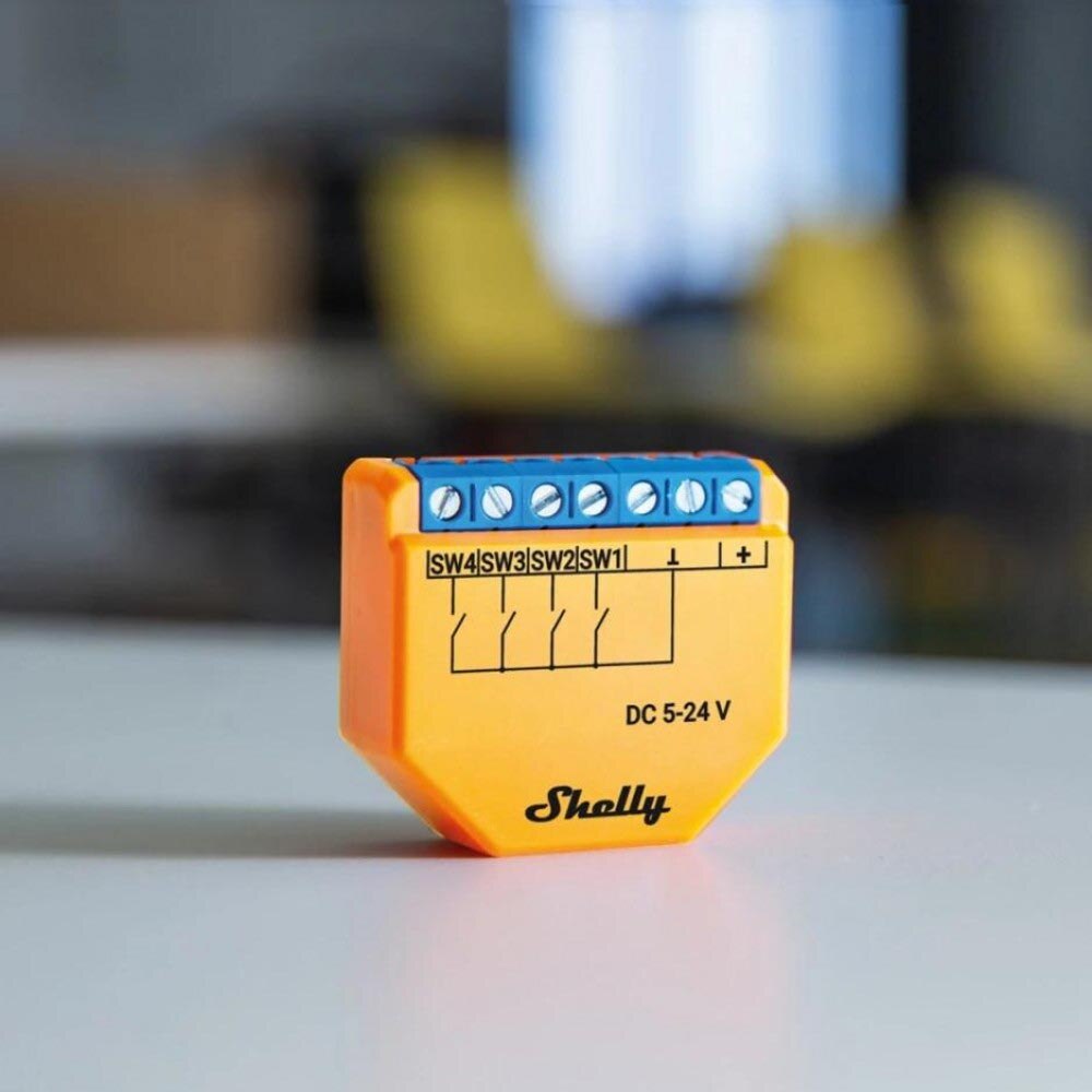 Controller Wi-Fi Shelly PLUS i4 DC, 4 intrari digitale, Tensiune 5-24V ...