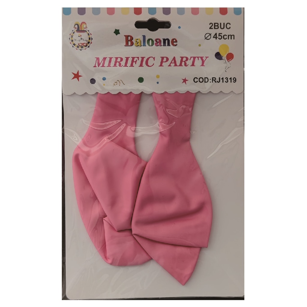 Balon party latex, roz palid, 45 cm, 2 buc - eMAG.ro