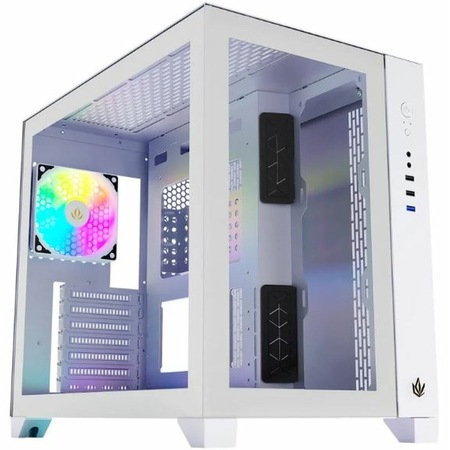 Carcasa PC Forgeon Tiberium, ATX Mid Tower, RGB, Alb, USB 3.0, Jack 3 ...
