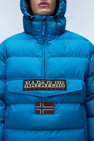 Napapijri, Geaca matlasata fara inchidere cu logo Rainforest, Albastru ...