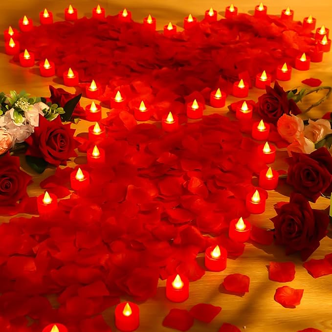 LED свещи без пламък, комплект 24 бр, червени, 3.8x3.3cm - eMAG.bg