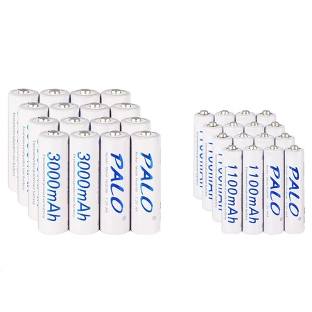 Комплект 32 акумулаторни батерии AA/AAA, Palo, голям капацитет, 3000mAh ...