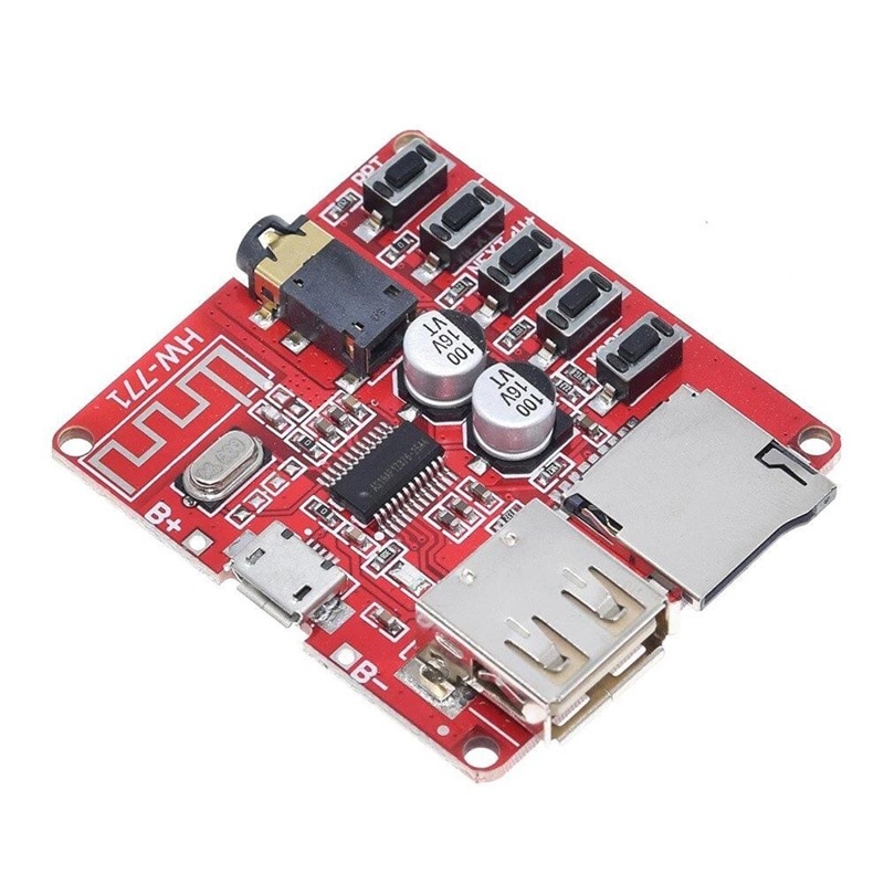Modul receiver audio cu Bluetooth, player MP3, card microSD, USB, DC 3. ...
