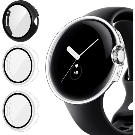 Set protectie completa pentru Google Pixel Watch, 3 carcase PVC, sticla ...