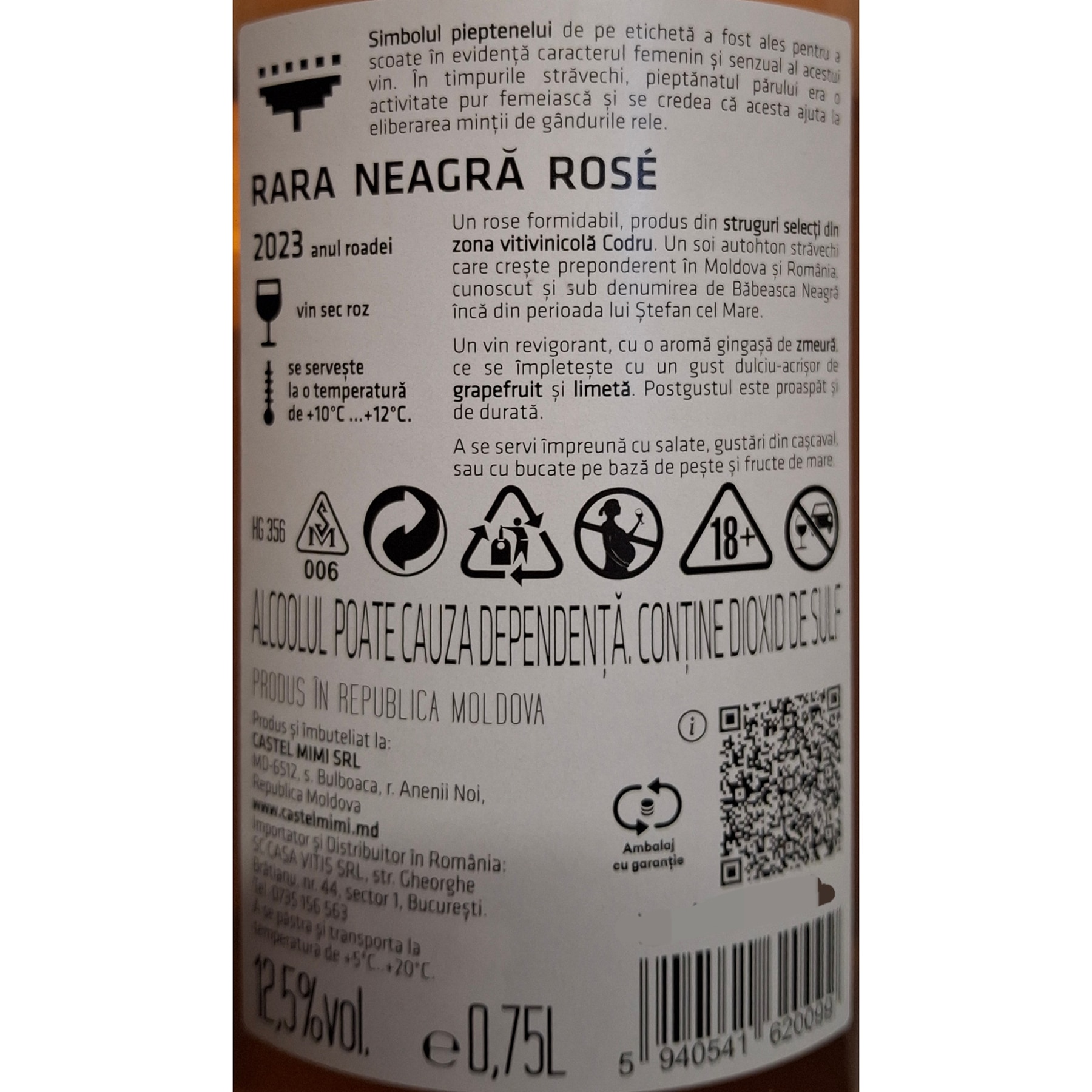 Vin Rose Castel Mimi, Rara Neagra, Sec, 0.75l - eMAG.ro