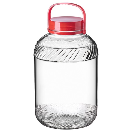 Borcan pentru muraturi KADAX, 10L, transparent cu capac rosu, 36cm ...
