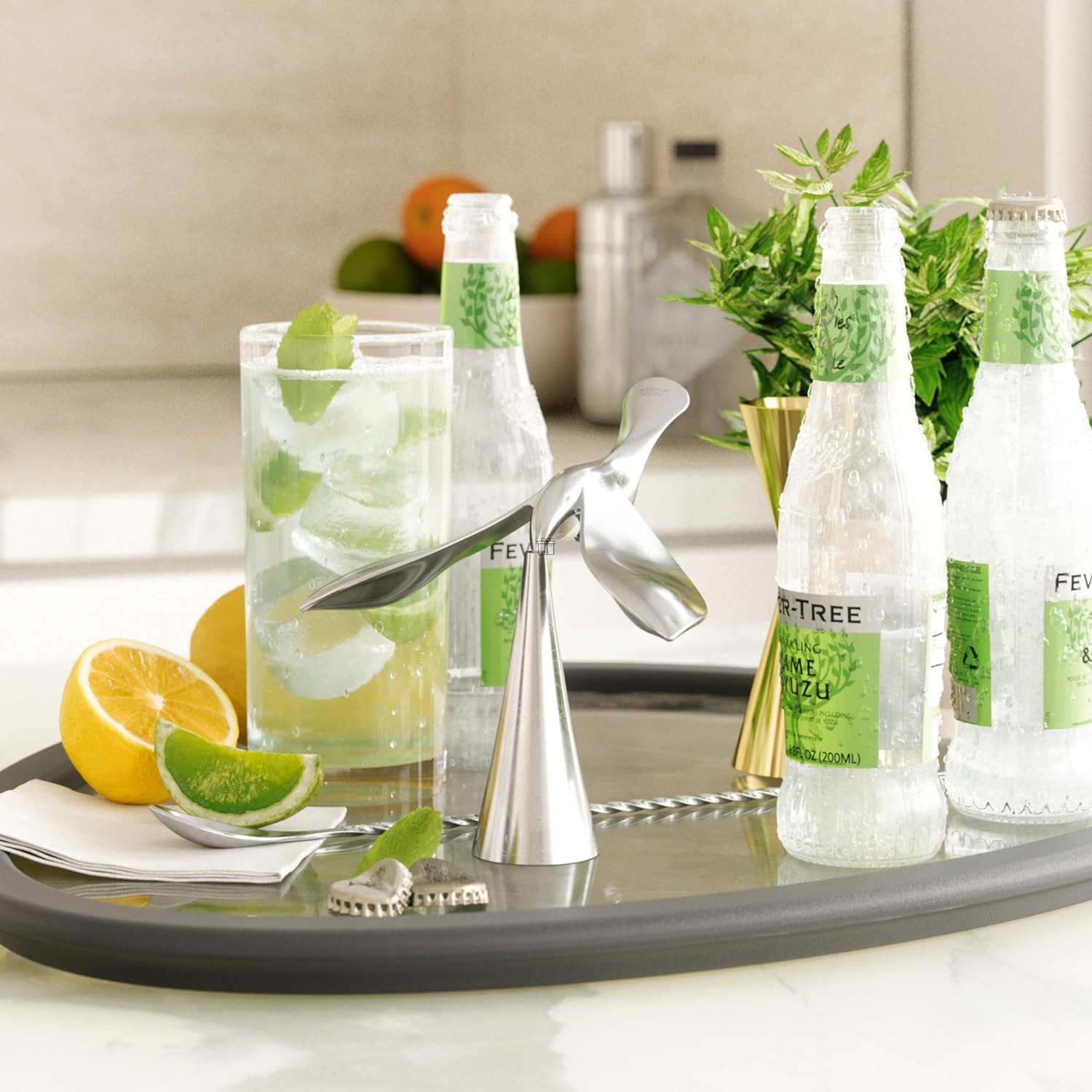 Set Desfacatoare sticle bere, Decoratiuni creative, Inox, Forma Pasare ...