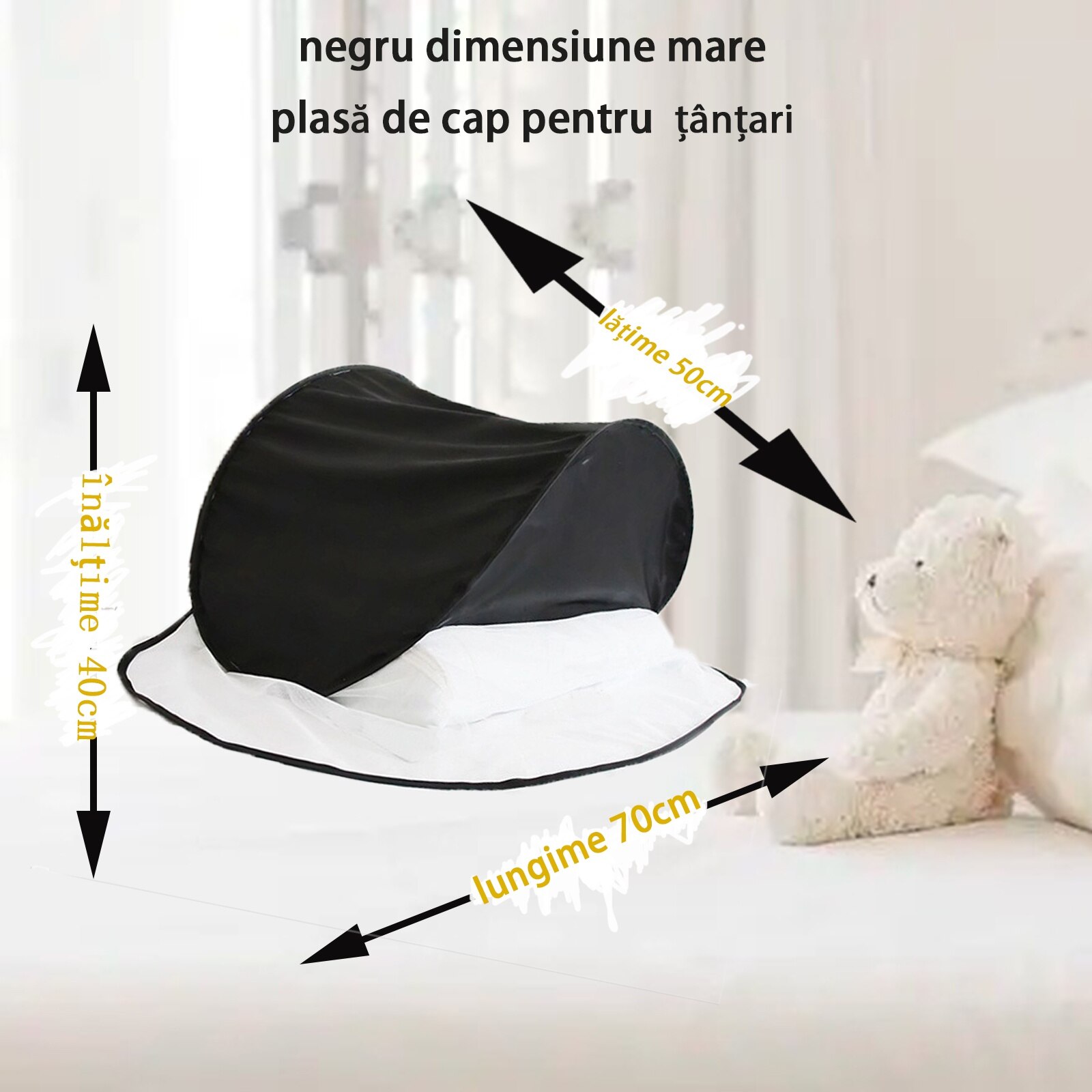 Plasa portabila pentru cap de tantari pliabila Pop-Up Travel Essentials ...