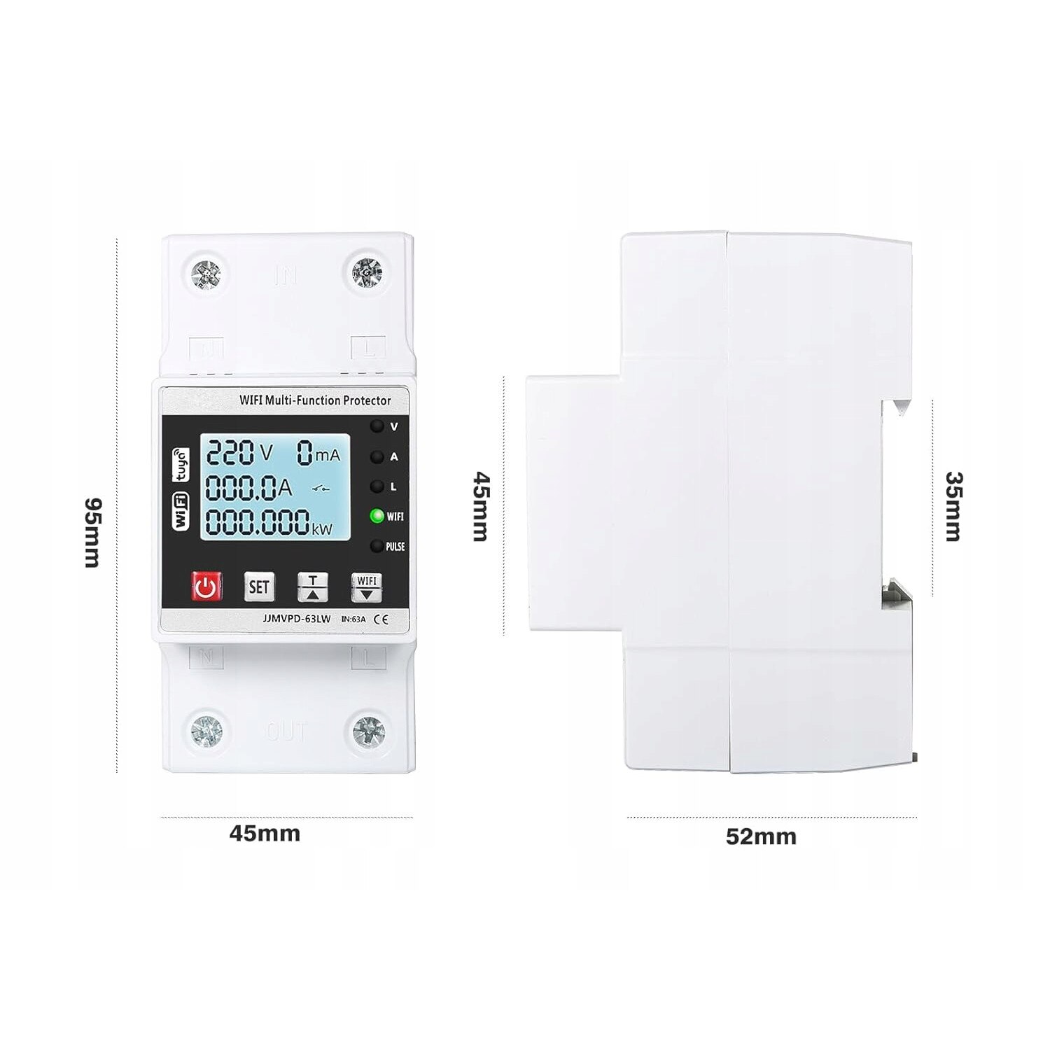 Contor electric inteligent Ailao, protectie supratensiune, ecran LED ...