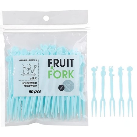 Set 50 Bucati Mini Furculite pentru Fructe, Legume, Mancare si ...