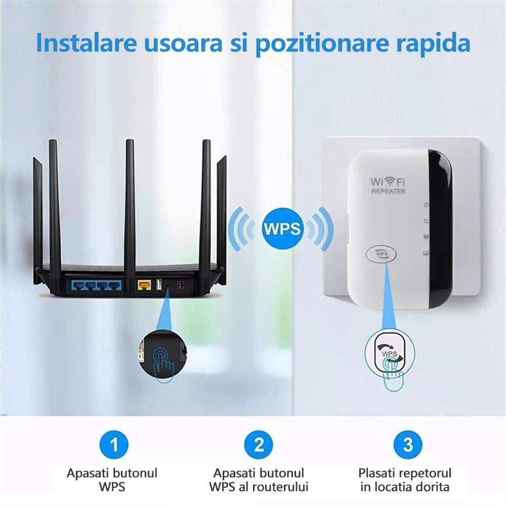 Amplificator Semnal Retea Wireless-N, Begleri®, WiFi Repeater ...