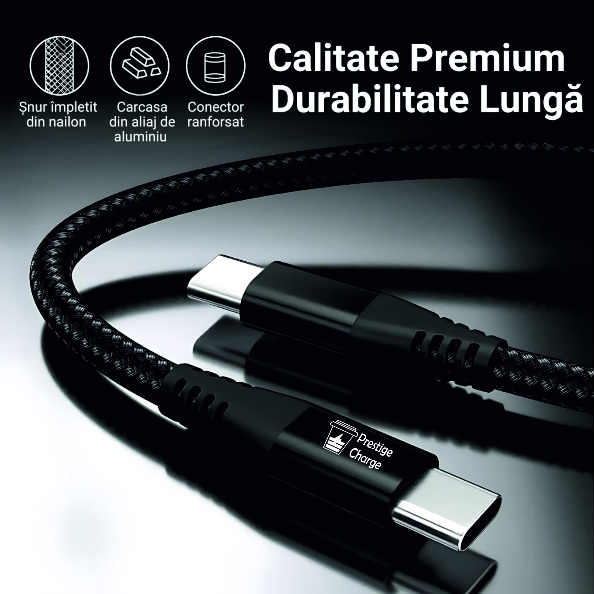 Cablu date si incarcare max 60W, AHA PRINT, compatibil SuperFastCharge ...