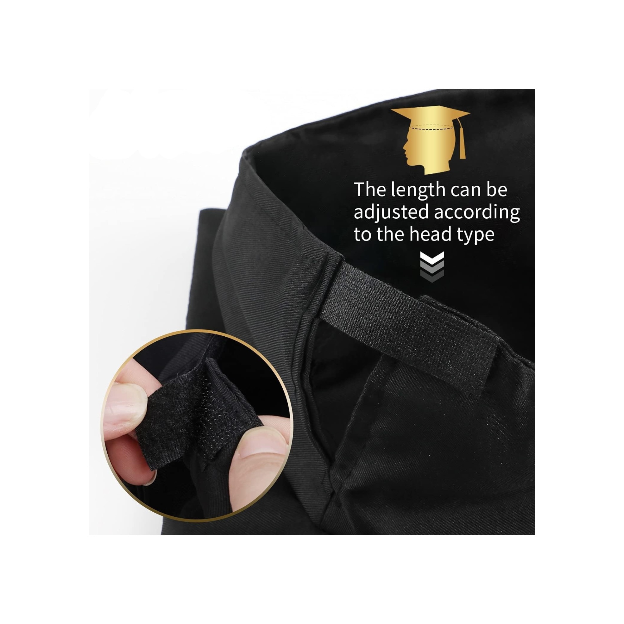 Toca absolvire, pentru studenti, Marime universala, Reglabila, Negru ...