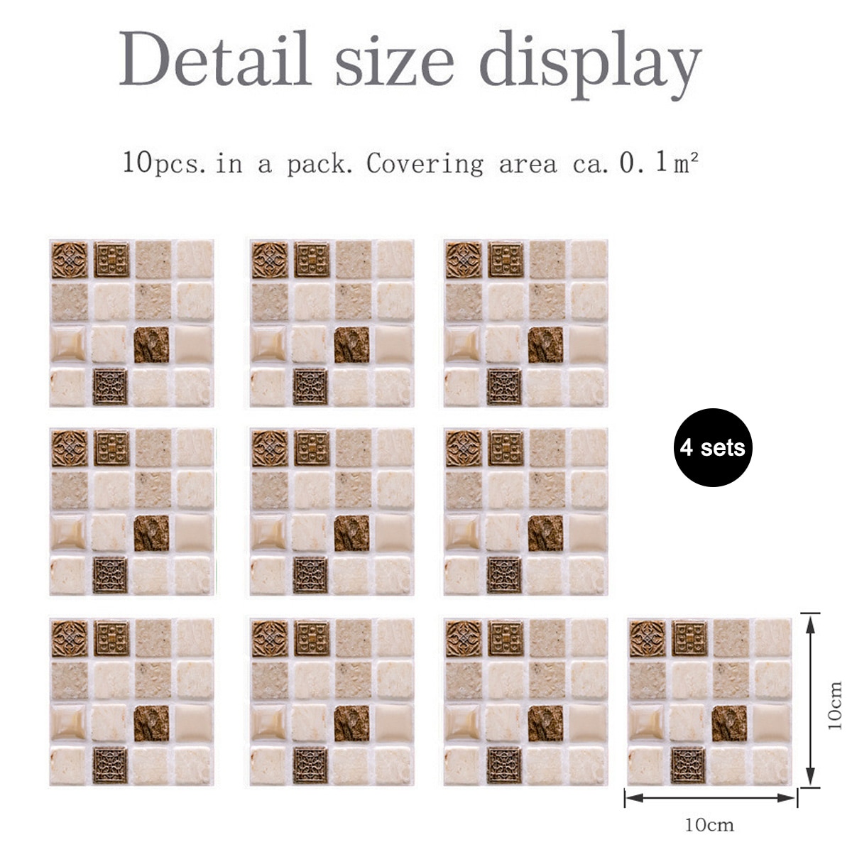 Set 40 placi decorative de perete, QttvbTna, PVC, autoadezive, stil ...