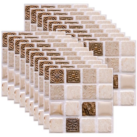 Set 40 placi decorative de perete, QttvbTna, PVC, autoadezive, stil ...