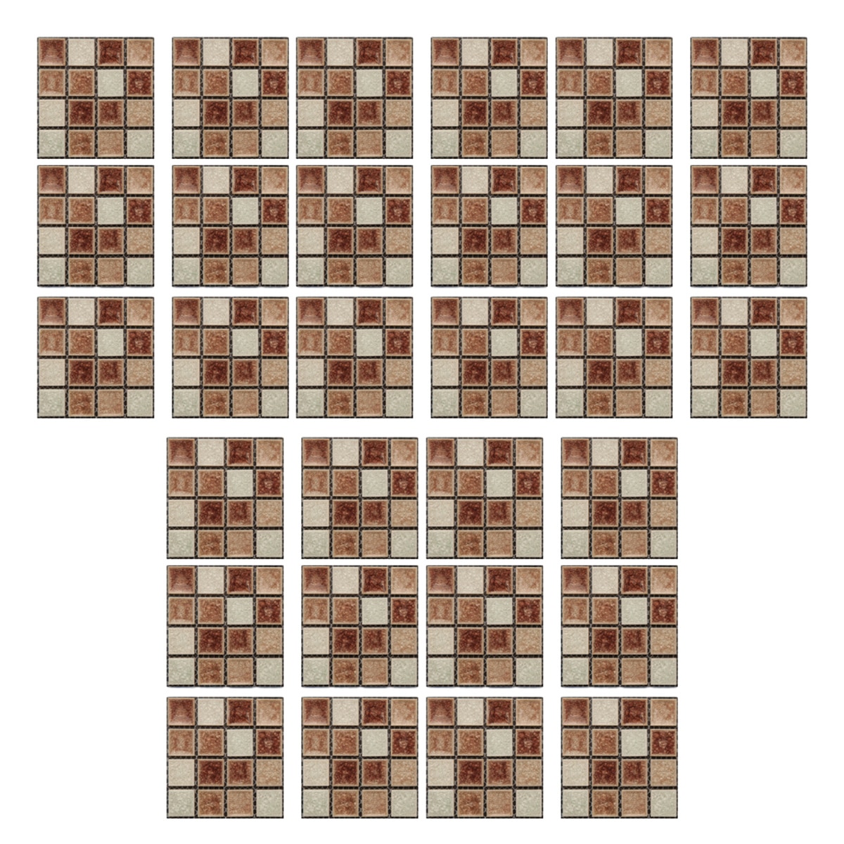 Set 30 placi decorative, Model mozaic, PVC, 15x15cm, Multicolor - eMAG.ro