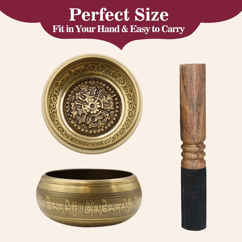 Bol Tibetan pentru Meditatie QttvbTna, Include Ciocan si Perinita ...