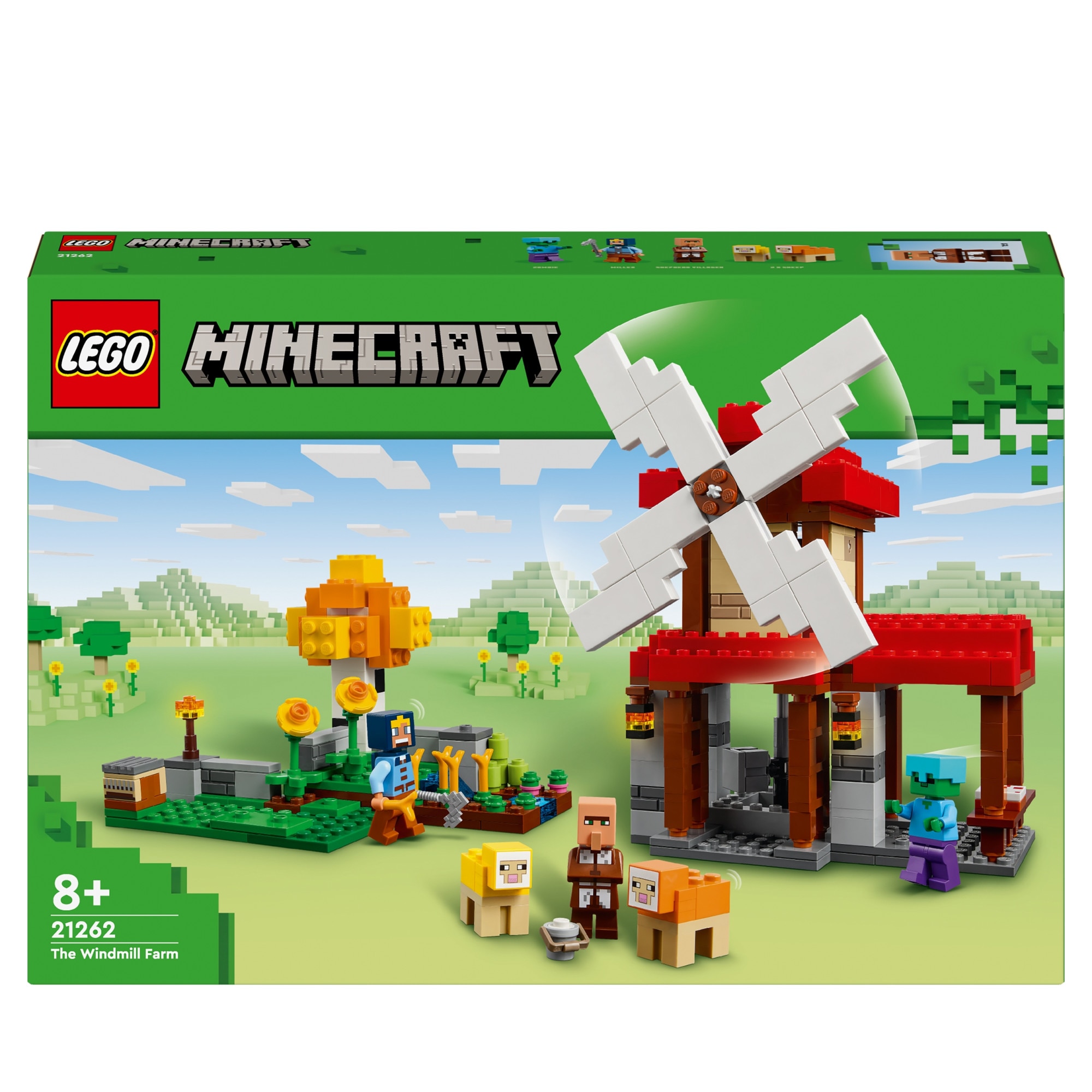 Set de constructie LEGO Minecraft 21262, Farma cu mori de vant, 462 ...