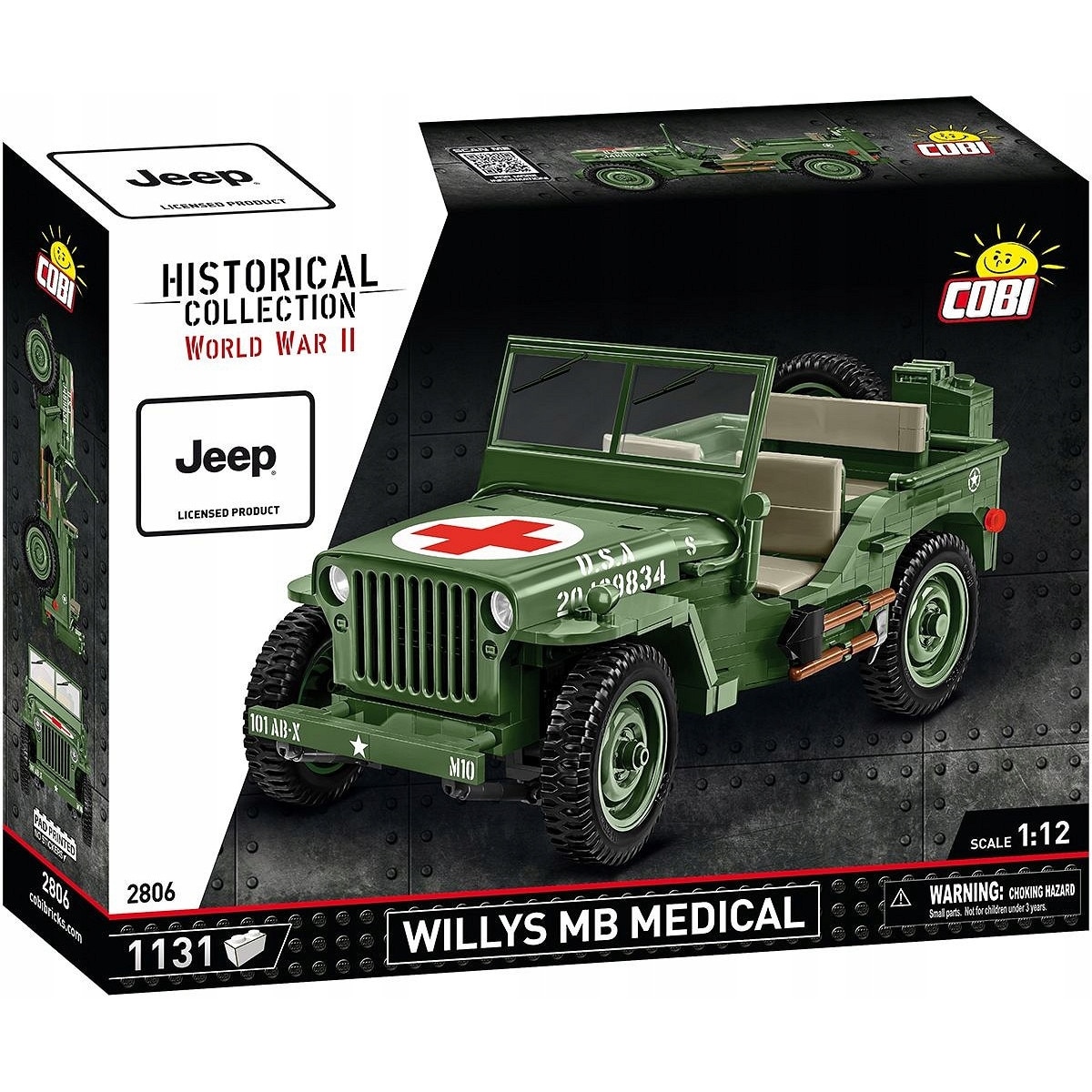 Set de Constructie Cobi, Jeep Willys MB Medical, 1131 Piese, Scara 1:12 ...