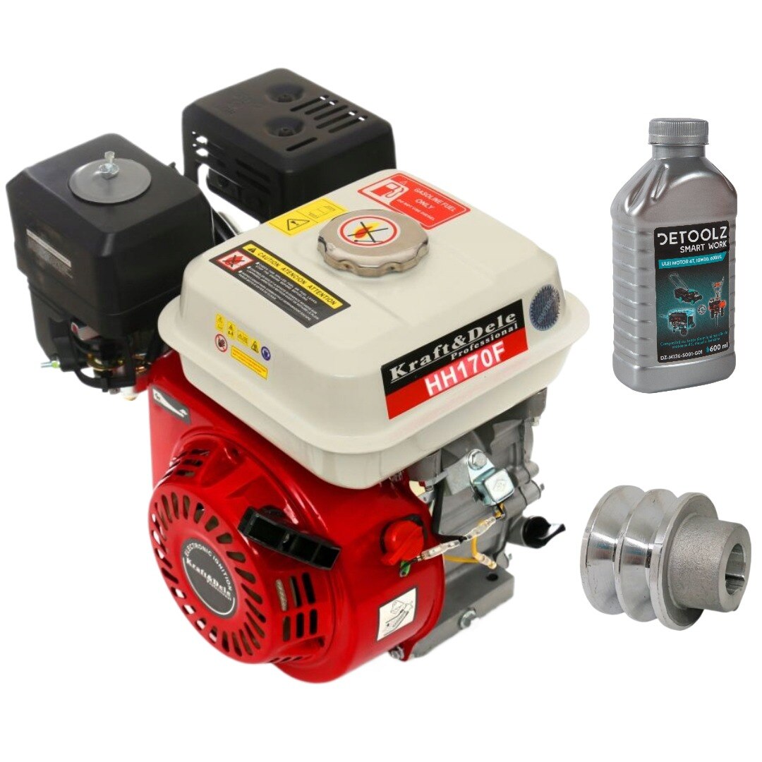 Motor pe benzina 7CP + fulie ax cu pana 20mm + ulei 4 timpi (KD1825+F+U ...