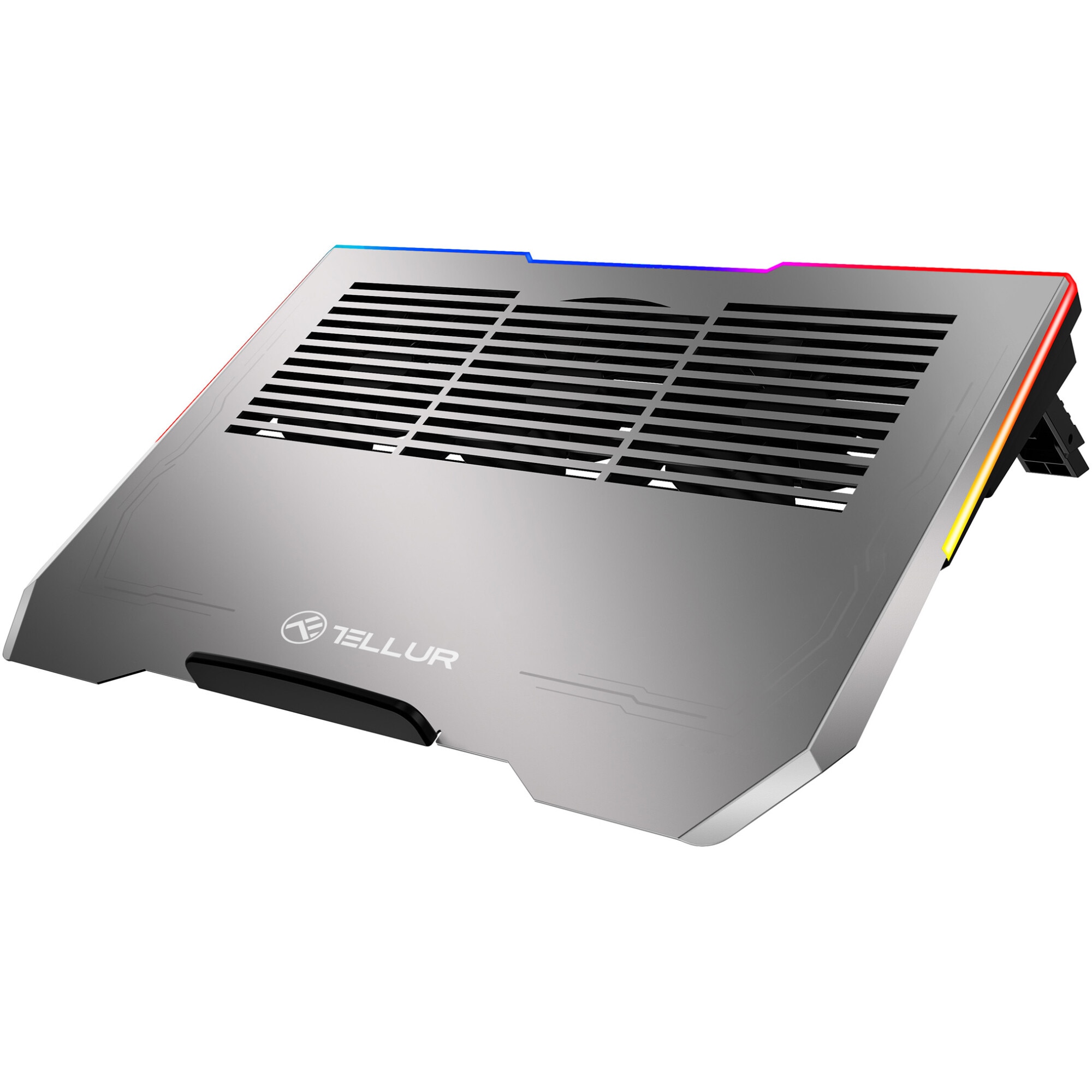 Cooler laptop Tellur Shade, 17", 3 ventilatoare, Band LED RGB, USB, USB ...