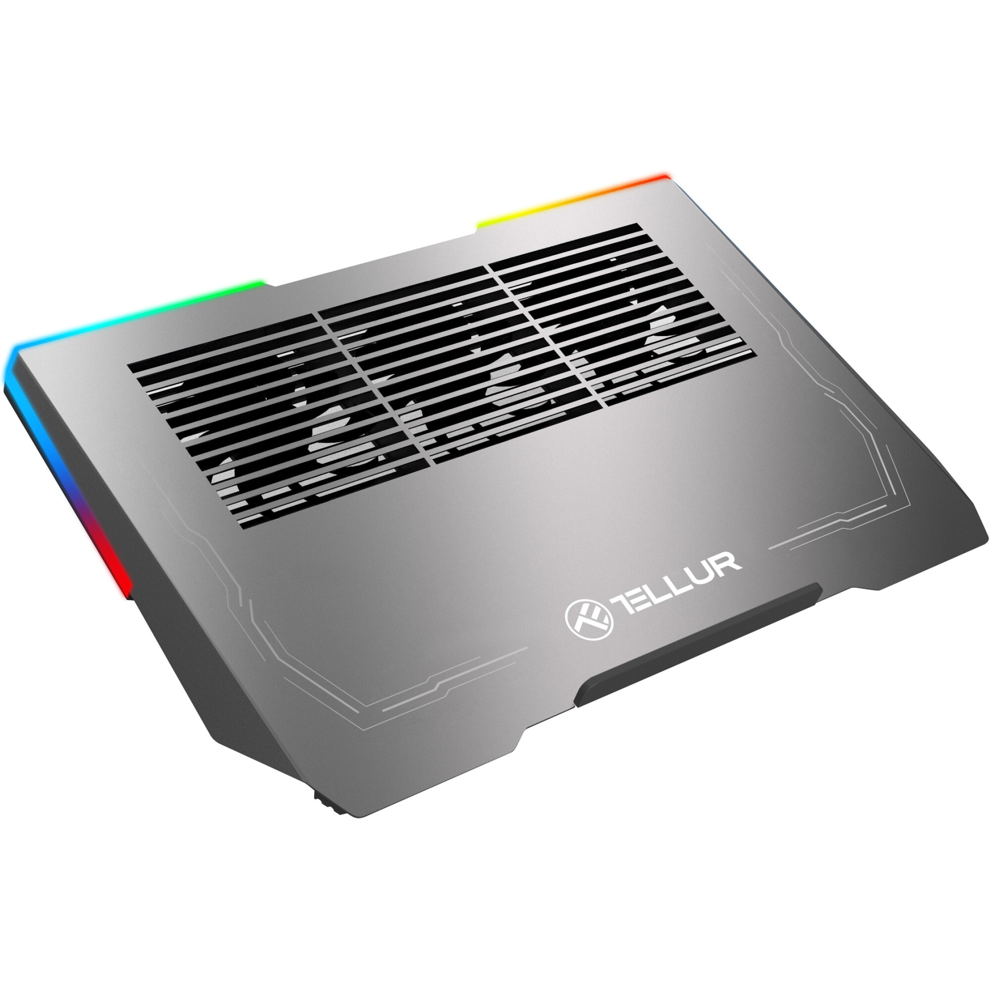Cooler laptop Tellur Shade, 17", 3 ventilatoare, Band LED RGB, USB, USB ...