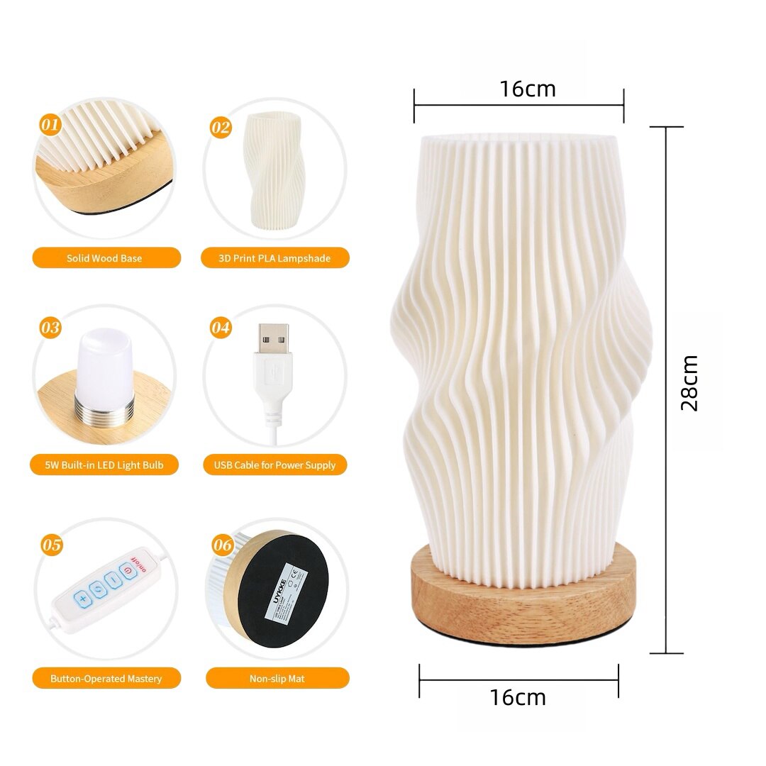 Set Veioze mini cu design spiralat, multifunctionale, alimentare USB ...