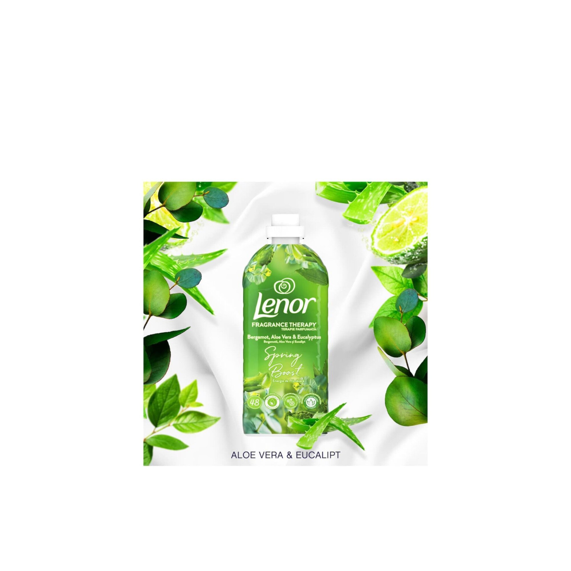 Омекотител Lenor Spring Boost, дълготрайна свежест, 1,2 л, 48 пранета ...