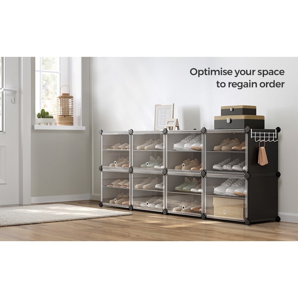 Dulap modular de depozitare din plastic cu 8 compartimente cu usa si ...