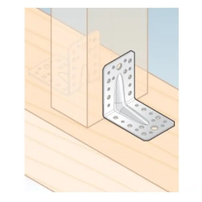 Coltar metalic perforat ranforsat pentru lemn 105*105*90*2 mm - eMAG.ro