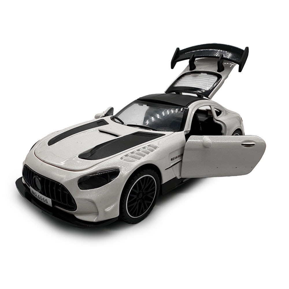 Masina de metal Mercedes-AMG GT Racing, Argintiu, se deschid usi ...