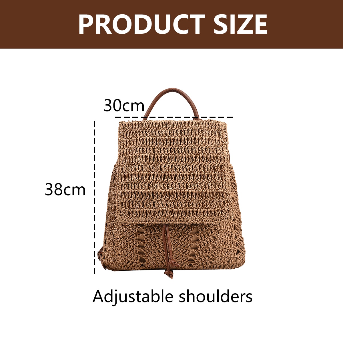 Bohém válltáska, kézzel horgolt, 30x38cm, barna - eMAG.hu