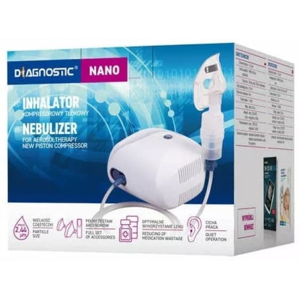 Inhalator compresor Diagnostic Nano, pentru copii si adulti, silentios ...