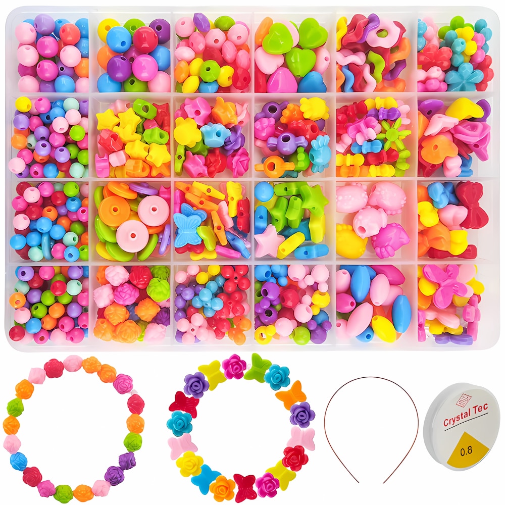 Set de 550 de margele Promerco® pentru bijuterii handmade, dezvolta ...