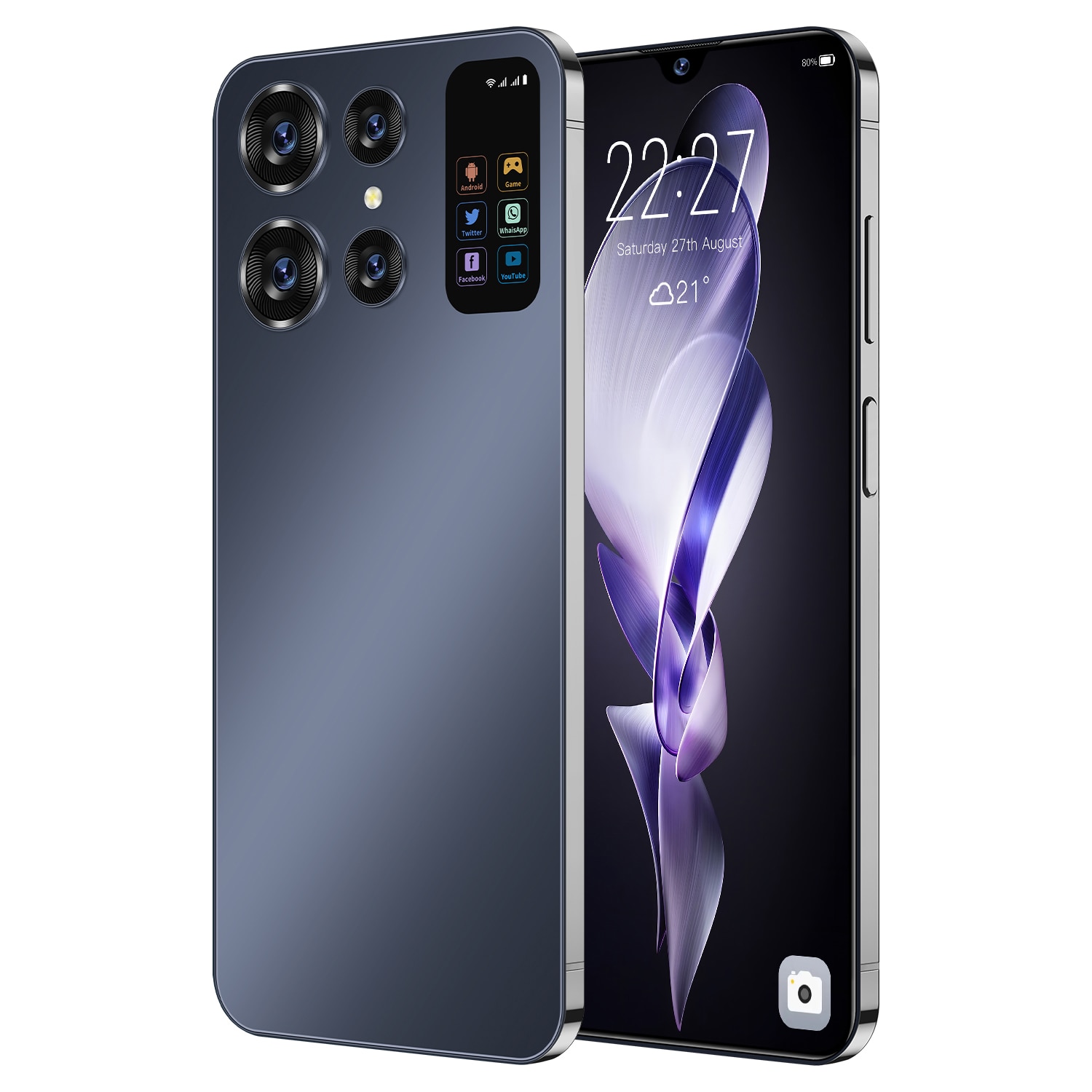 Telefon mobil S24 Ultra negru, 5G, IPS 7.0", 16GB RAM, 1TB ROM, Android ...