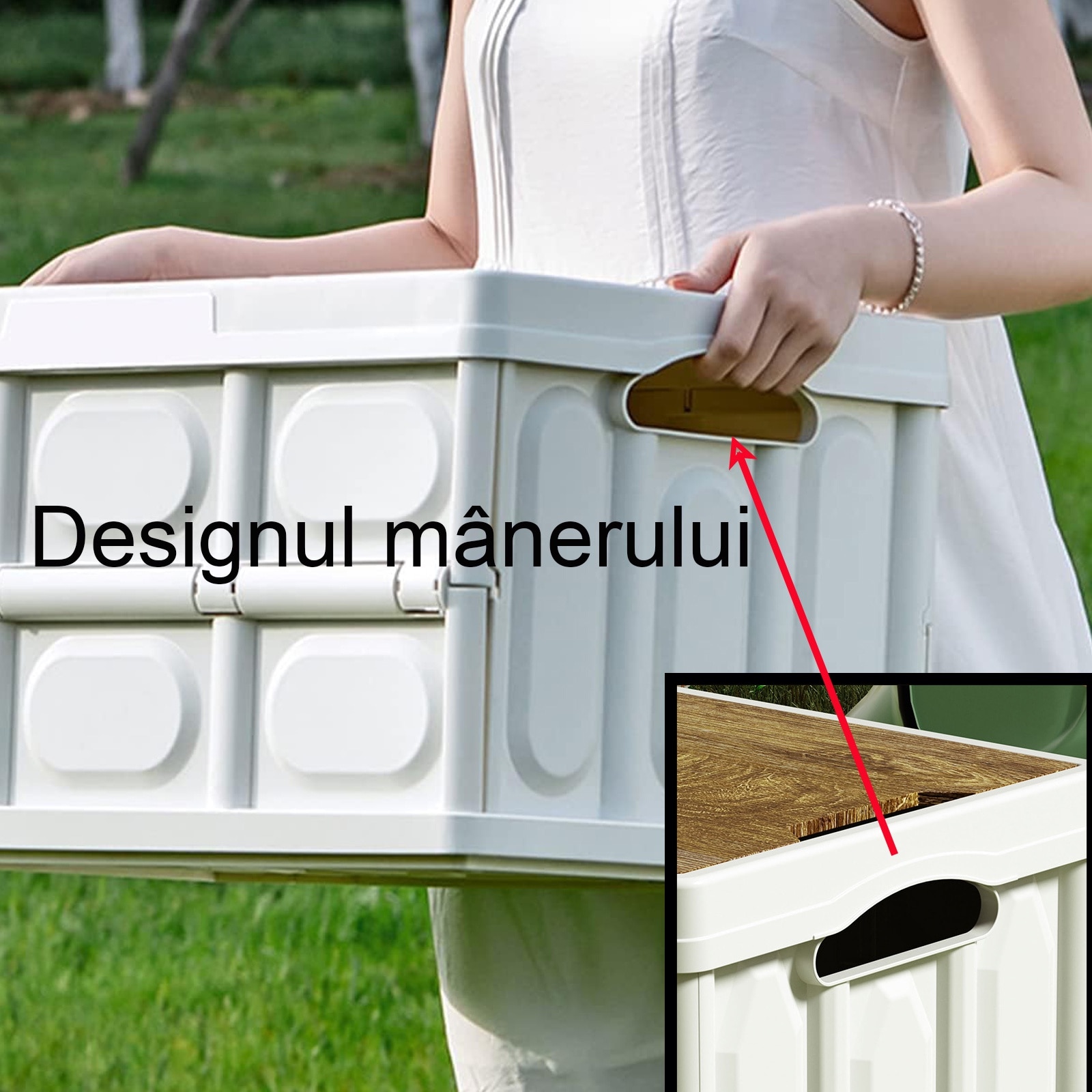 Cutii pliabile de depozitare cu capac de lemn, Organizatoare pliabile dulap si container de ...