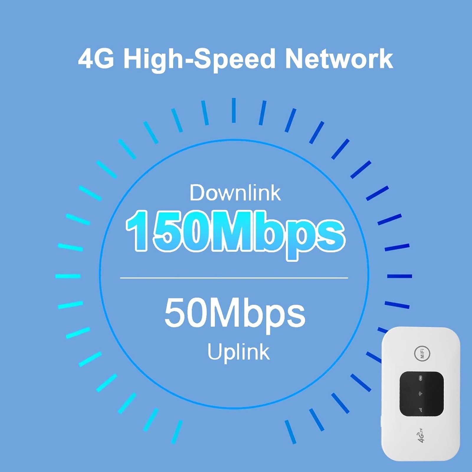 Modem USB WiFi 4G, NUODWELL, Cu baterie 2100mAh si slot SIM, 150Mbps ...