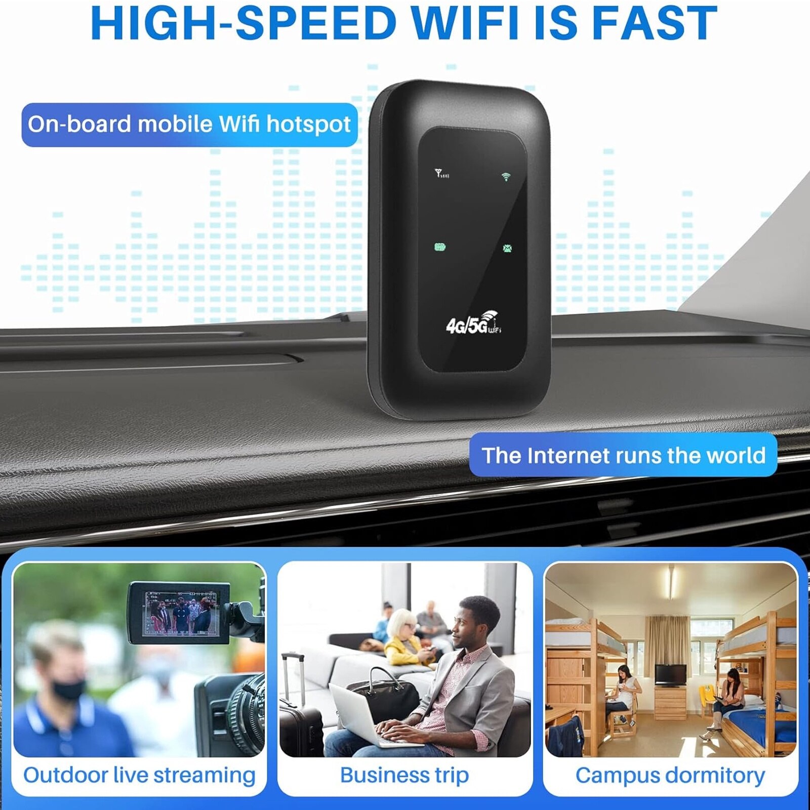 Modem USB WiFi 4G, NUODWELL, Cu baterie 2100mAh si slot SIM, 150Mbps ...