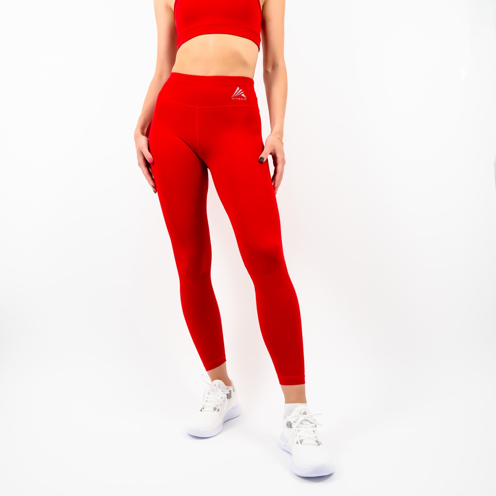 Pantaloni, Colant Fitskin Basic-Rosu L - eMAG.ro