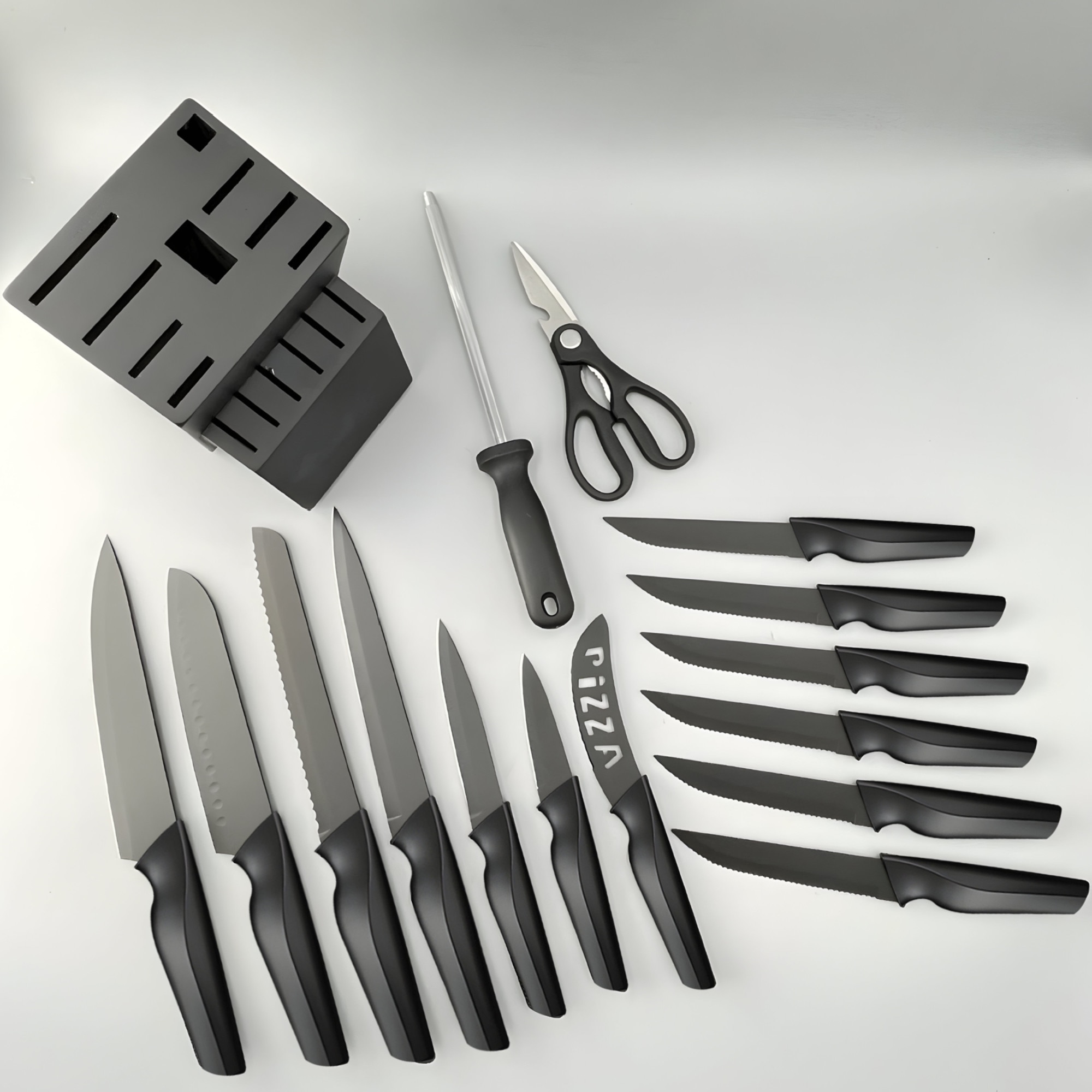 Set de Cutite Profesionale Retoo pentru Bucatarie, INOX, 16 Piese - 13 ...