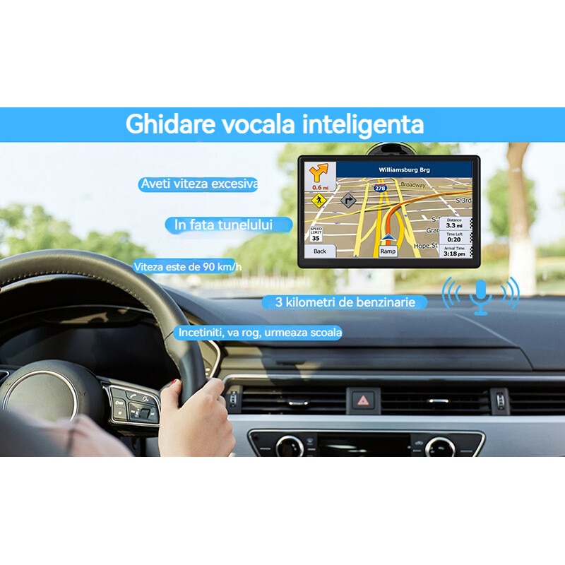 Navigatie GPS Portabila, Ecran Tactil 7 inch, Harti offline ...