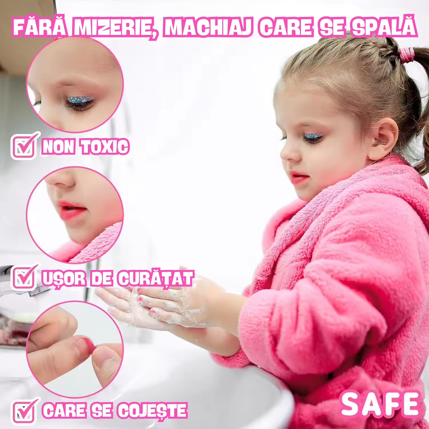 Trusa de machiaj pentru copii, Set Make-Up Simply Joy, cu 54 de ...