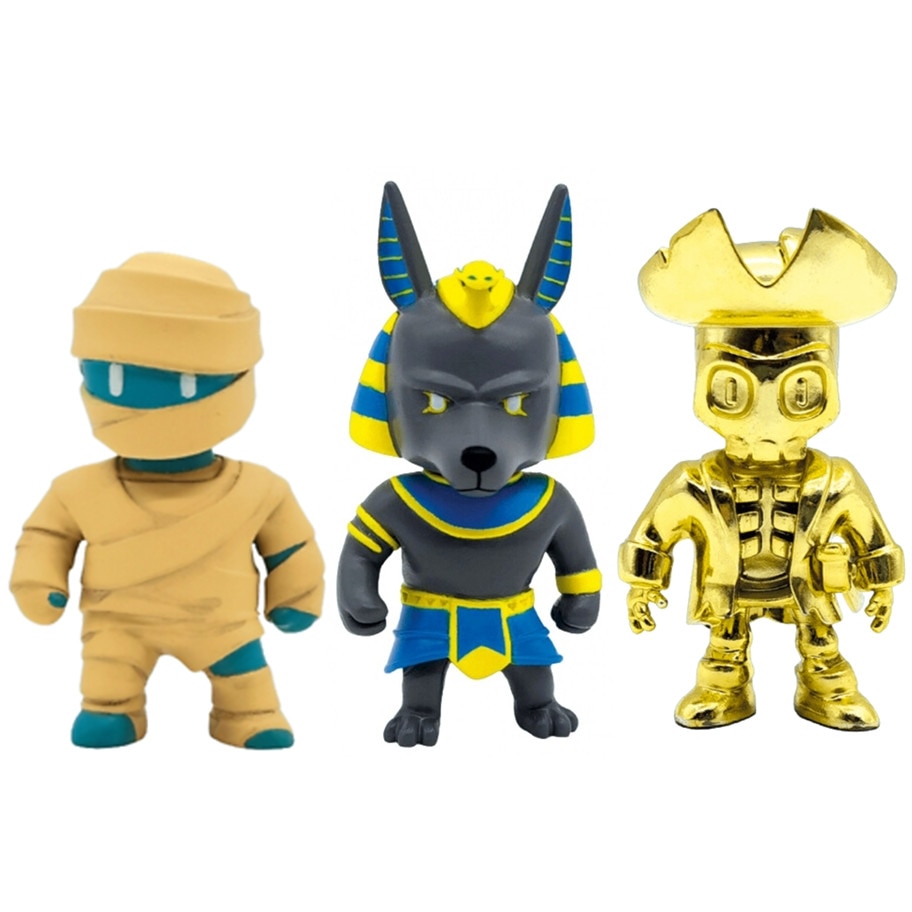 Set 3 mini figurine Stumble Guys, 3D Seria 1 - Hatshepsut, Anubis, Capt ...