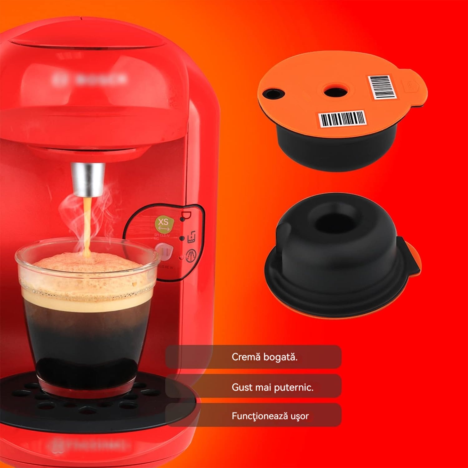 Capsule Cafea Reutilizabile din Otel Inoxidabil, compatibile cu Aparate ...