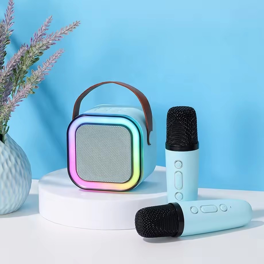 Boxa cu 2 Microfoane karaoke Smart copii, difuzor Wireless, Bleu ABYZ ...